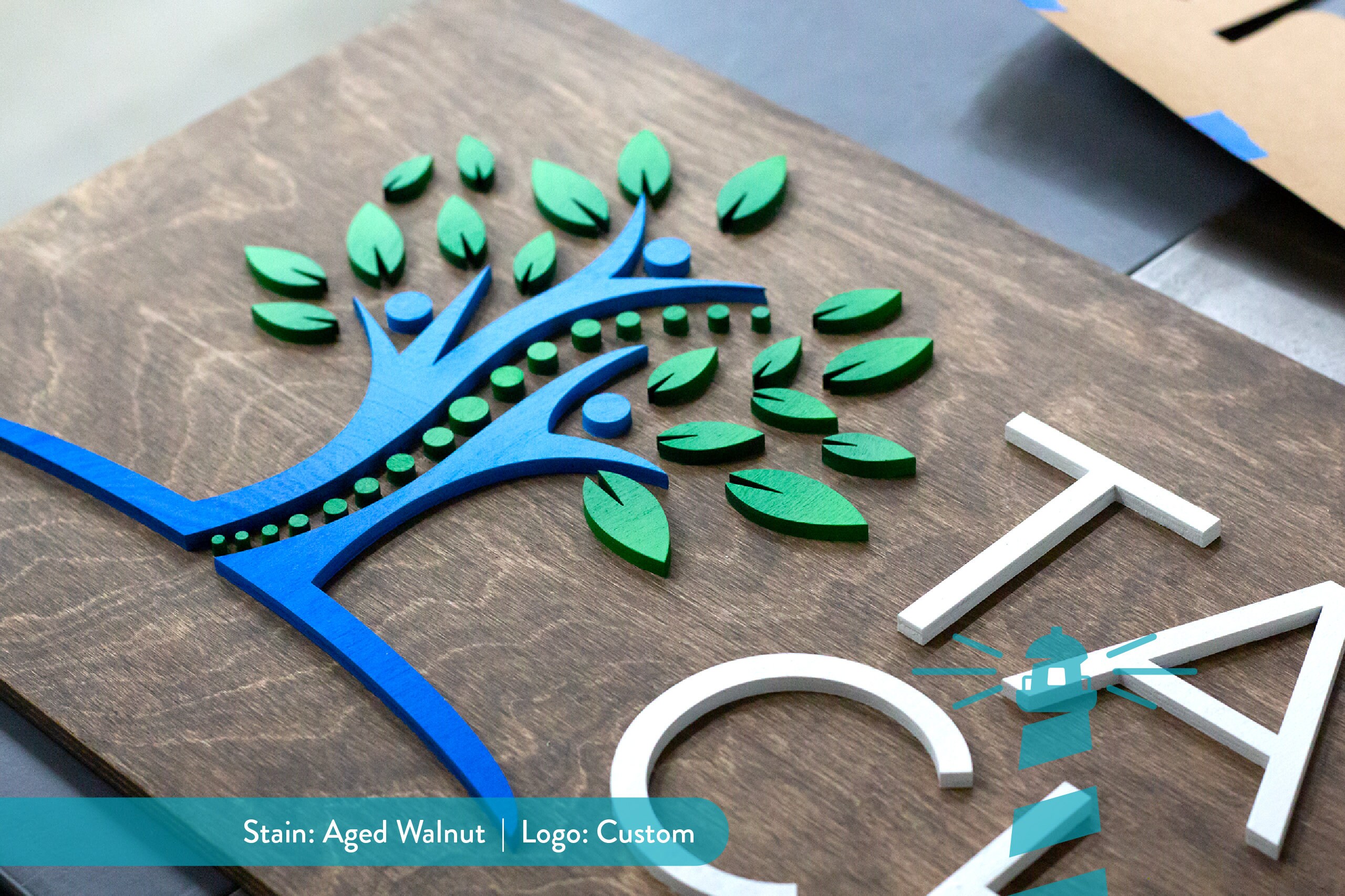 Custom Logo Wood Business Sign - Etsy