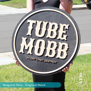 Circular Custom Logo Wood Sign - Personalized Round Circle Signage - Etsy