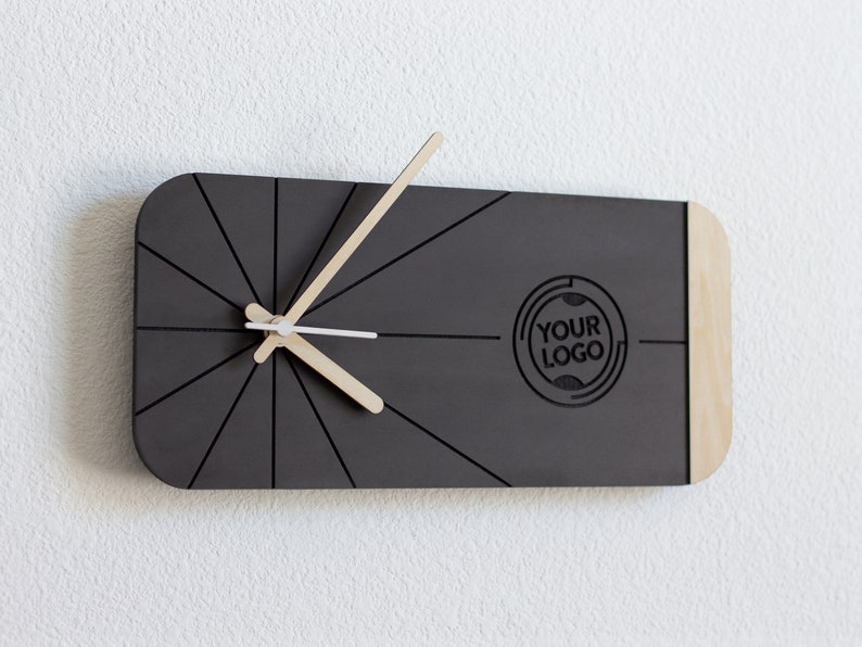 Unique Modern Rectangle Wall Clock With Custom Engraving, Personalized ...