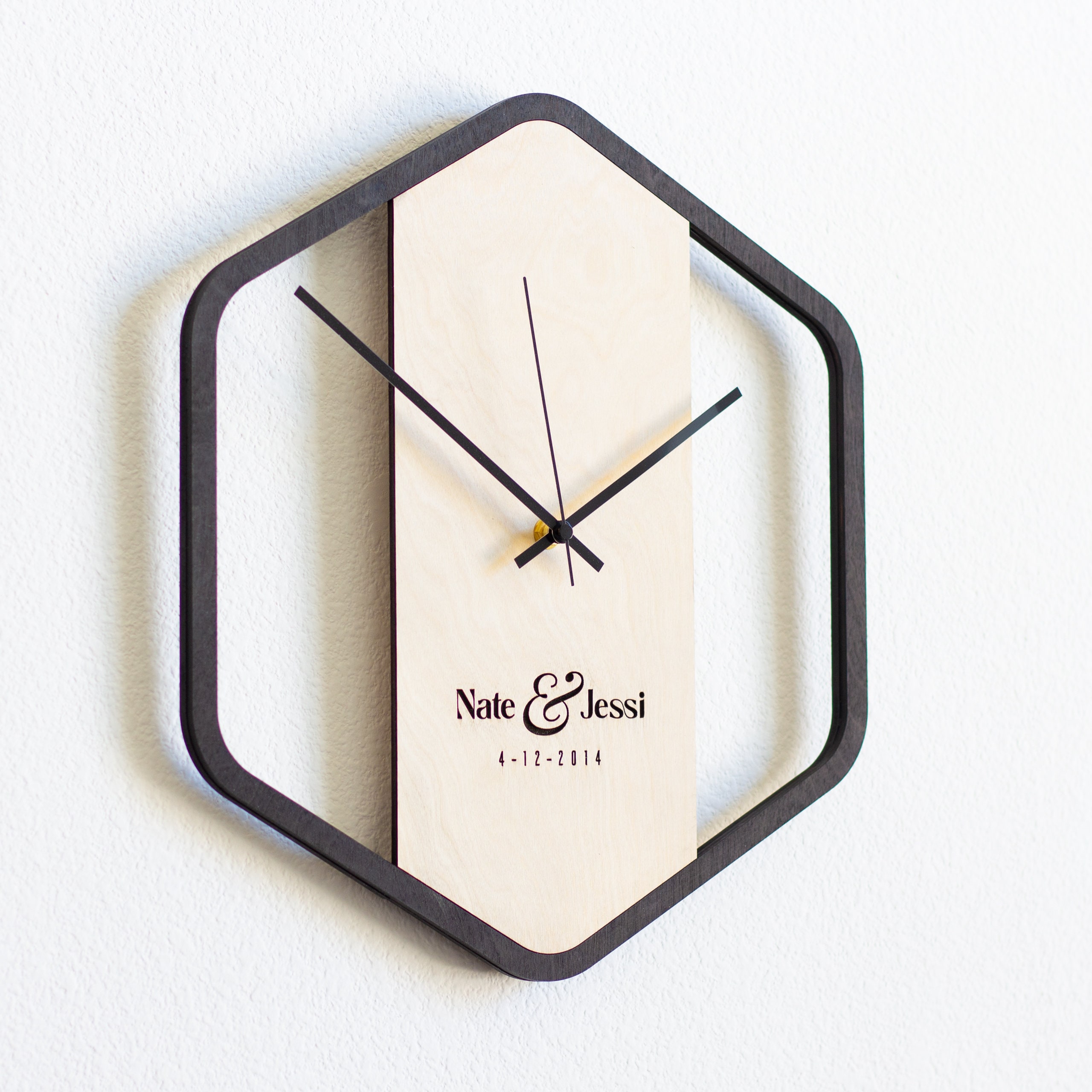 Personalized Minimalist Wall Clock, Modern Silent Clock, Customizable ...