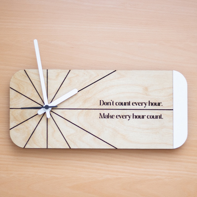 Horizontal Rectangular Wall Clock - Etsy