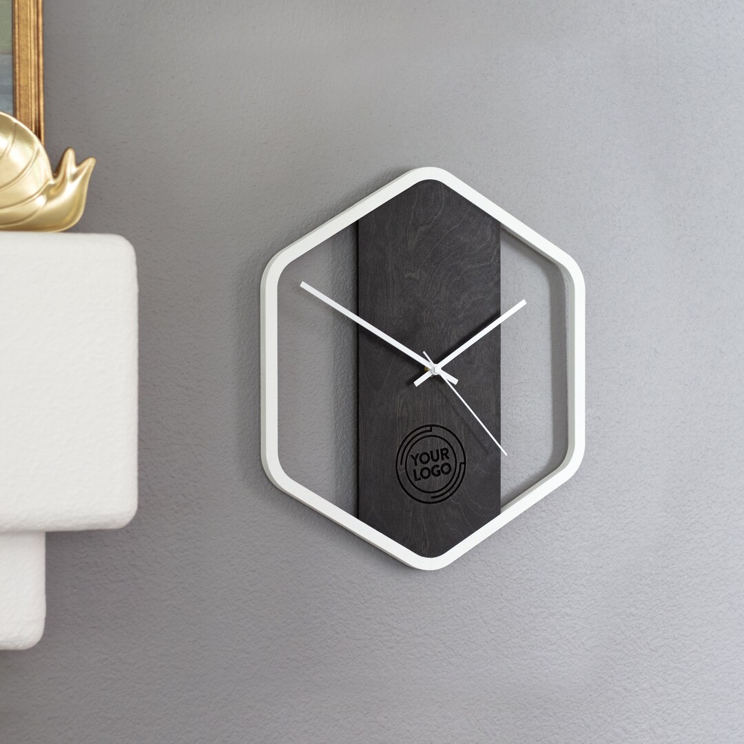 Personalized Minimalist Wall Clock, Modern Silent Clock, Customizable ...