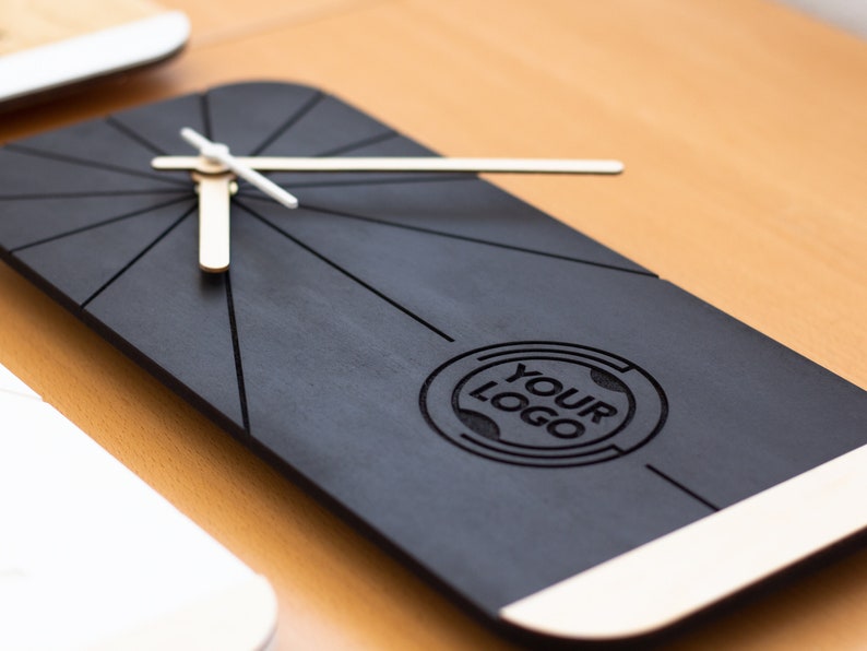 Unique Modern Rectangle Wall Clock With Custom Engraving, Personalized ...