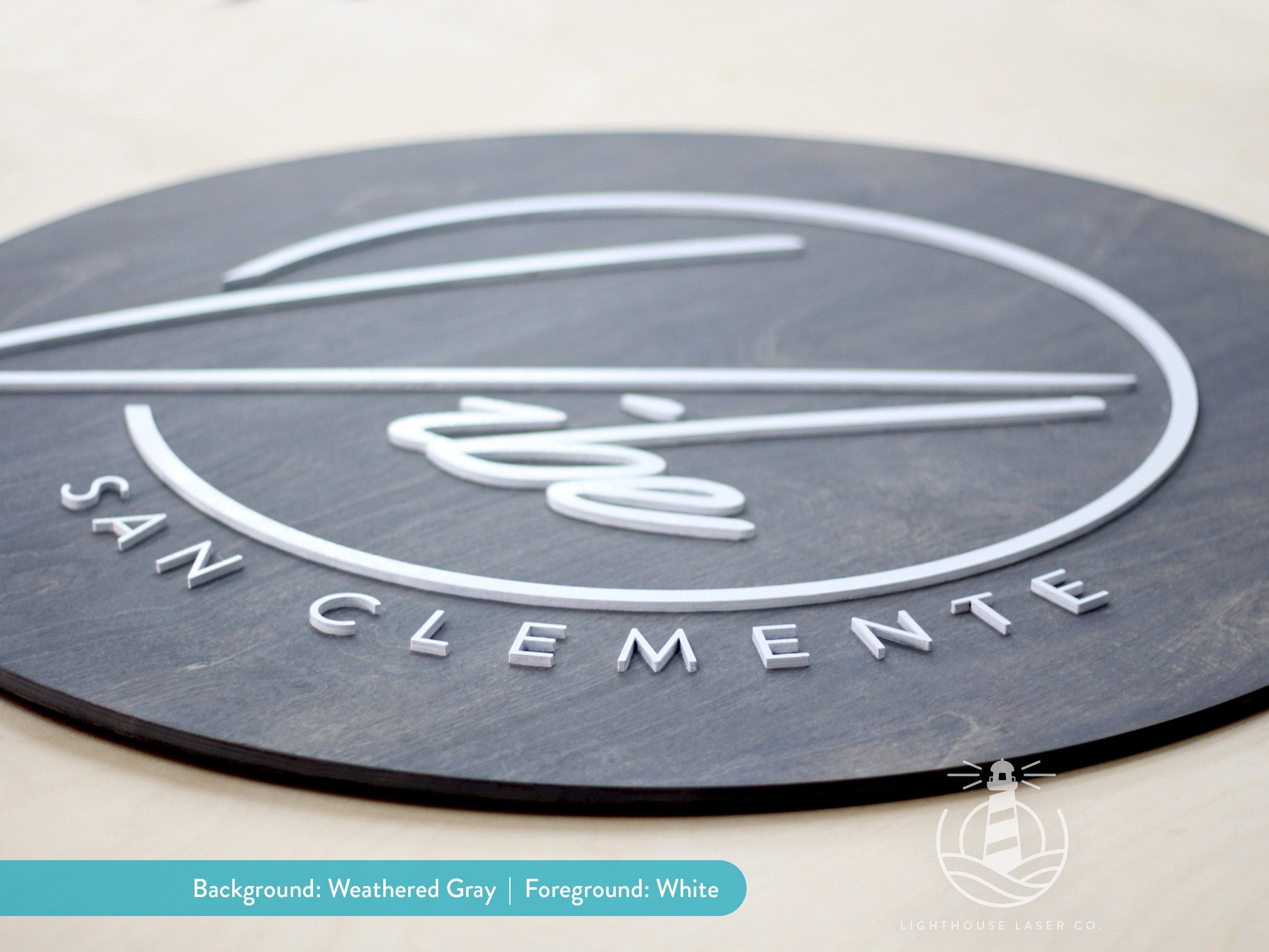 Circular Custom Logo Wood Sign Personalized Round Circle Signage - Etsy