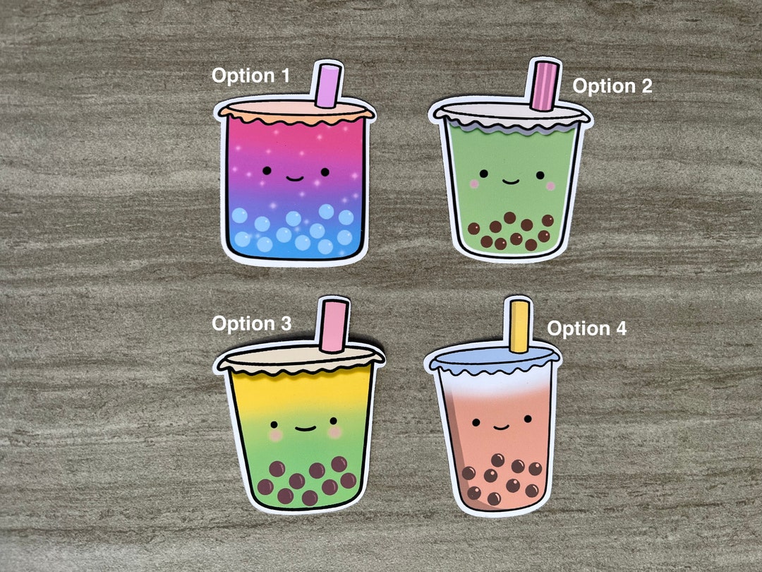 Milk Tea Boba Bubble Tea Vinyl Matte Stickers - Etsy