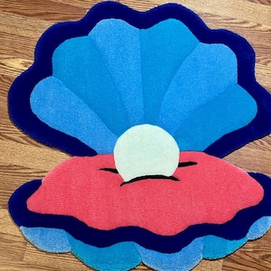 Clamshell W/ Pearl Tufted Rug - Etsy