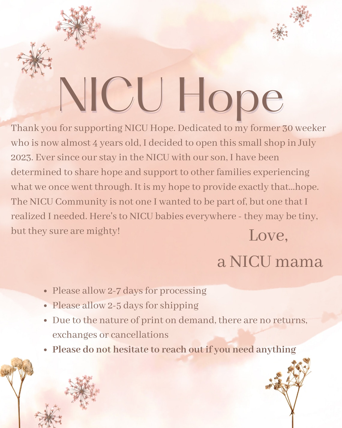 NICU Mom Poem Gift - Digital Download - Etsy