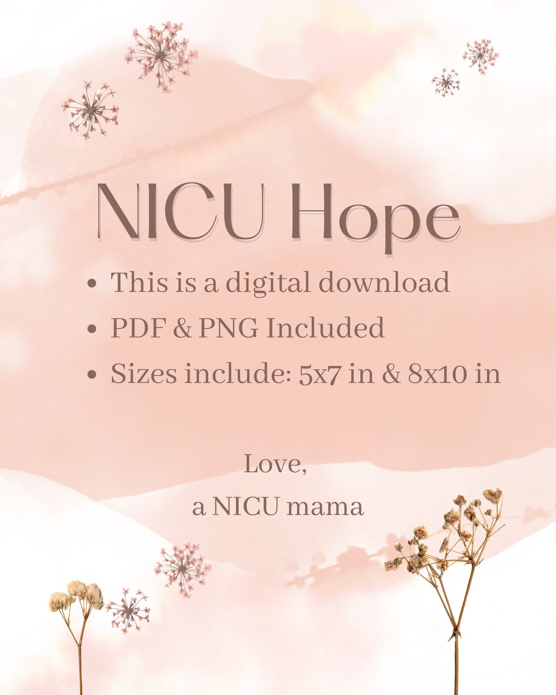 NICU Mom Poem Gift - Digital Download - Etsy