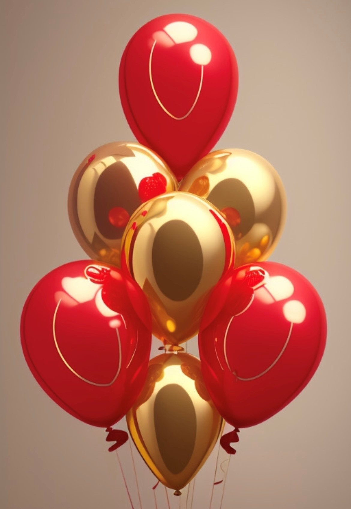 Red and Gold Balloons - Etsy