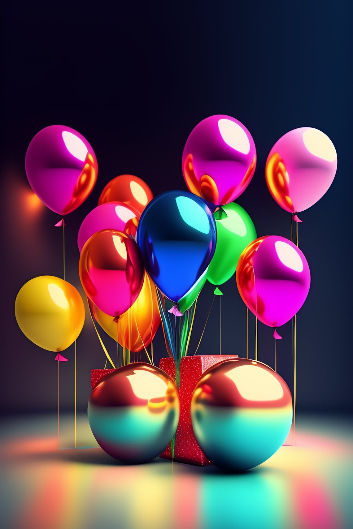 Colorful Balloons Greeting Card of Birthday, Wedding, Ceremony ...