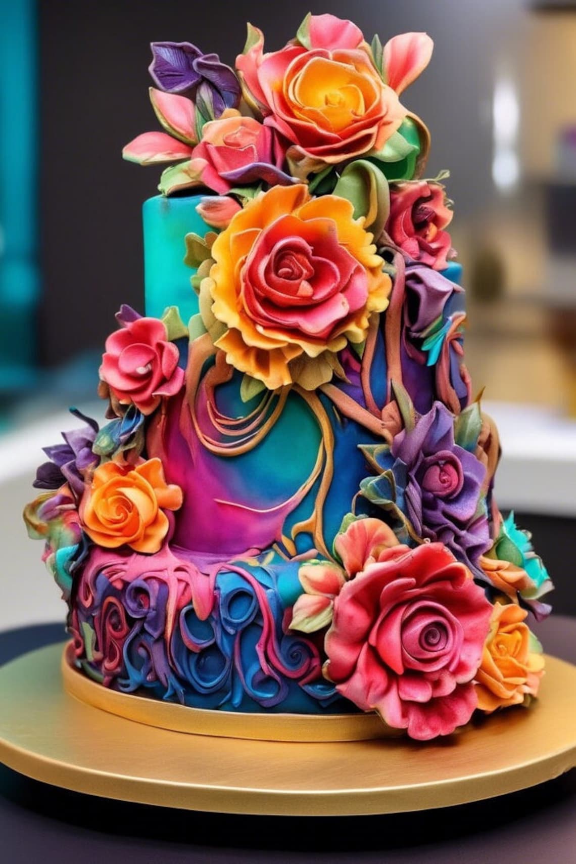 Colorful Cake for Birthday. Mother’s Day. Wedding. Showers. Valentine's ...
