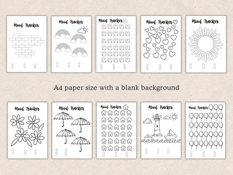 Monthly Mood Tracker, Printable Mental Health Wellness Journal, A5 ...