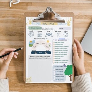 Ramadan Routines, Planner for Kids, PDF, Ramadan Journal, Salah Tracker ...