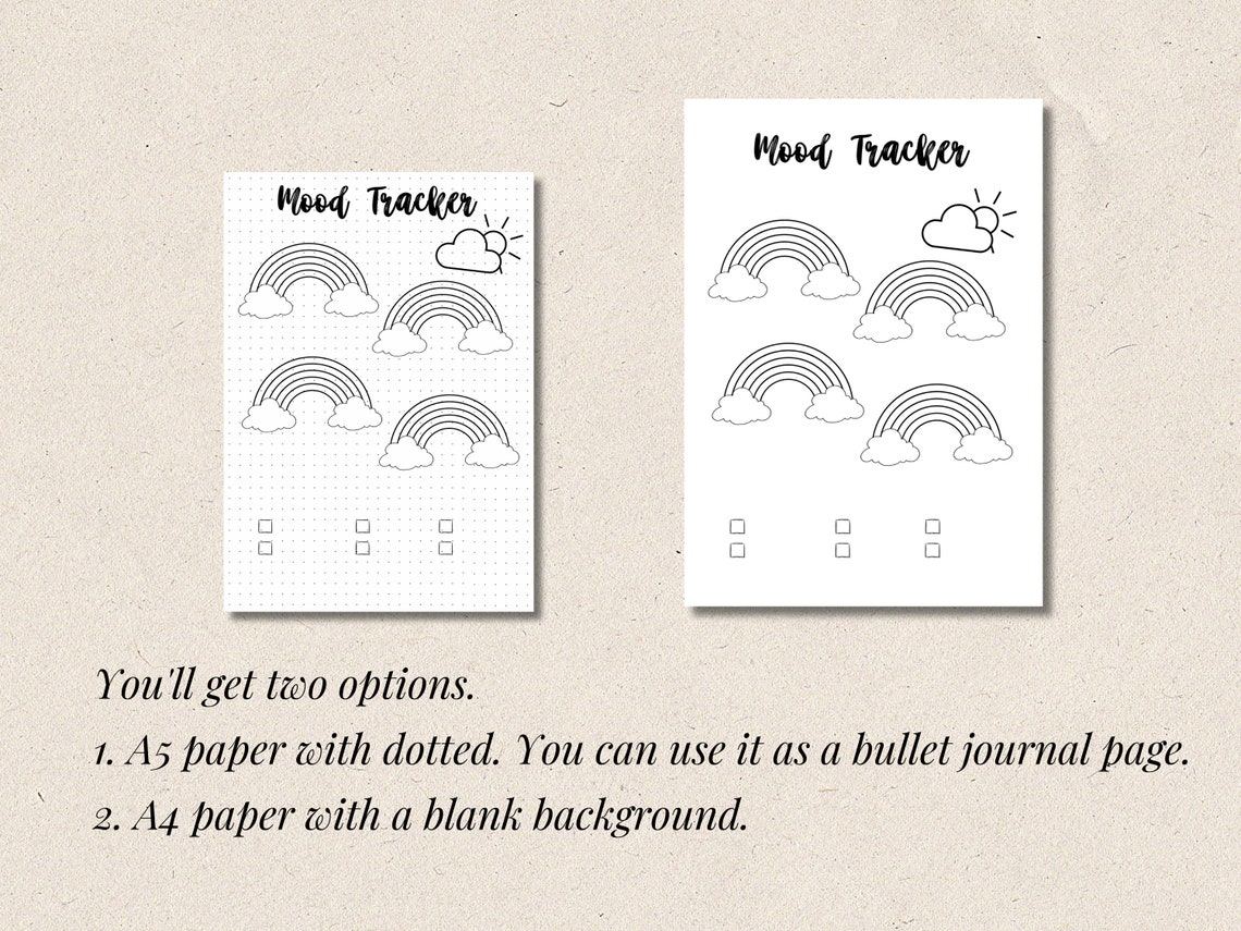 Monthly Mood Tracker, Printable Mental Health Wellness Journal, A5 ...