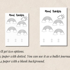 Monthly Mood Tracker, Printable Mental Health Wellness Journal, A5 ...