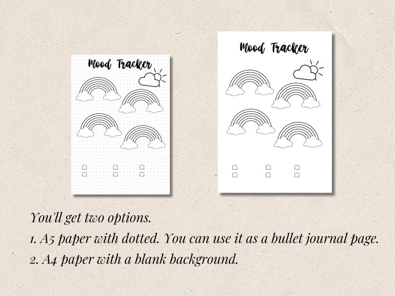 Monthly Mood Tracker, Printable Mental Health Wellness Journal, A5 ...