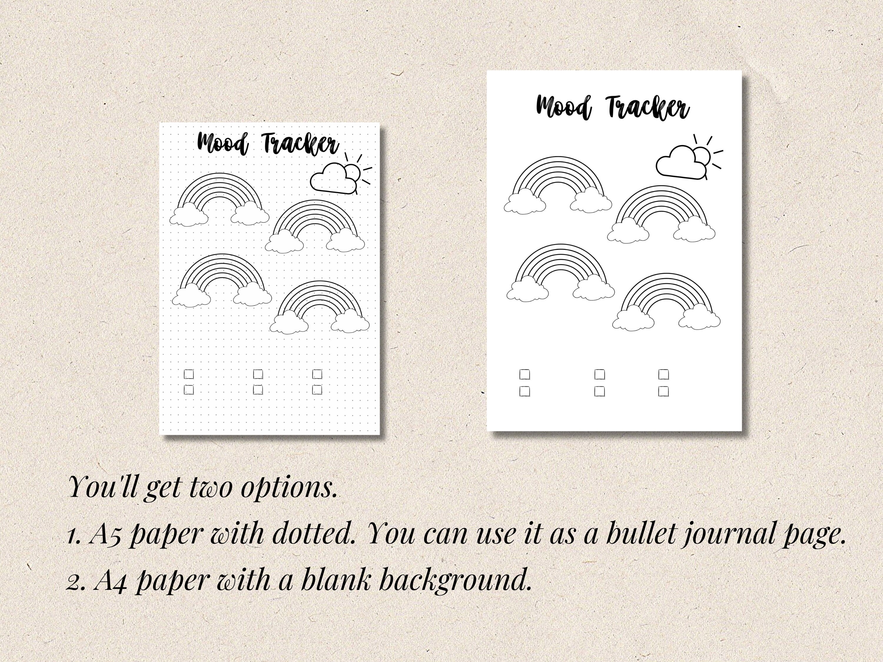 Monthly Mood Tracker, Printable Mental Health Wellness Journal, A5 ...
