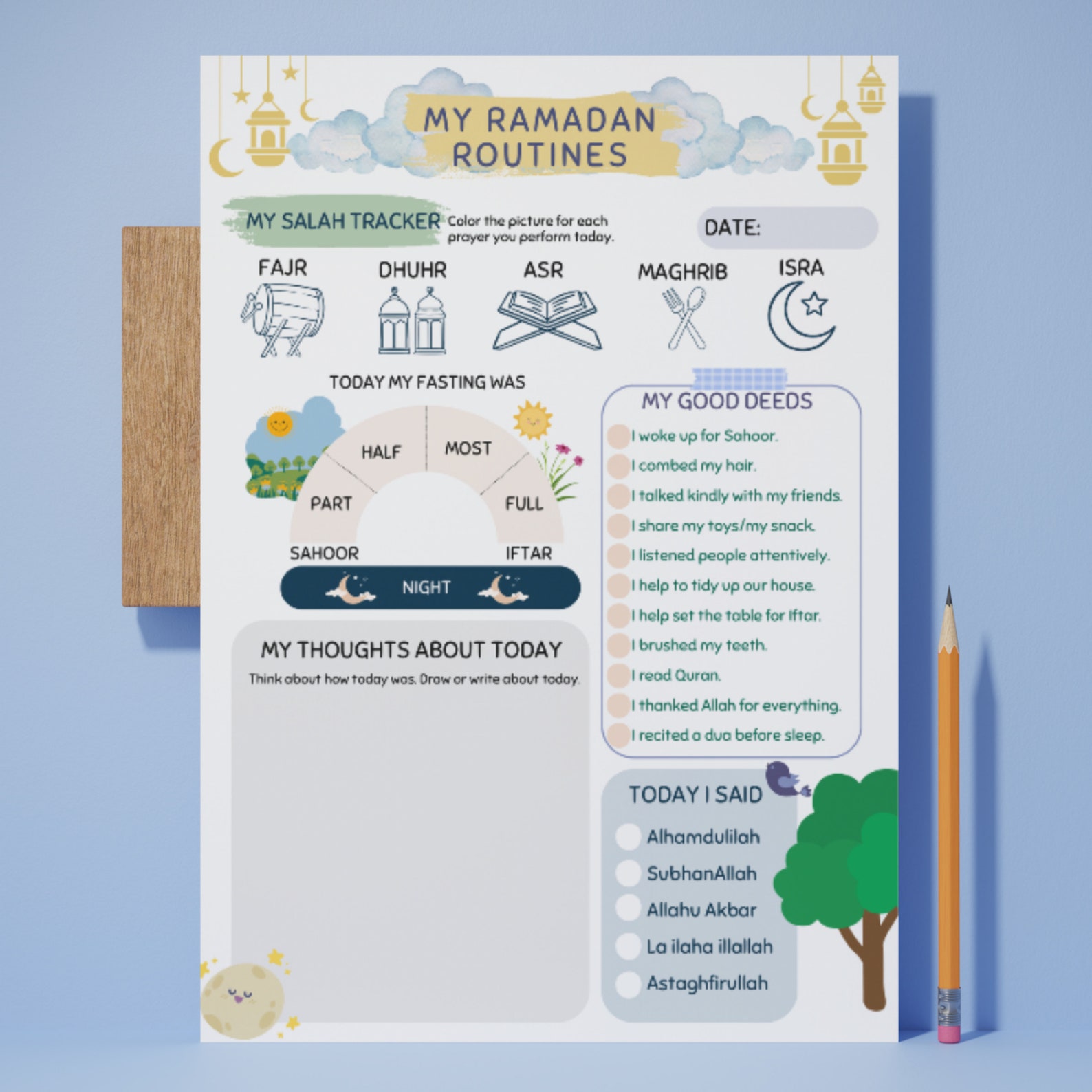 Ramadan Routines, Planner for Kids, PDF, Ramadan Journal, Salah Tracker ...