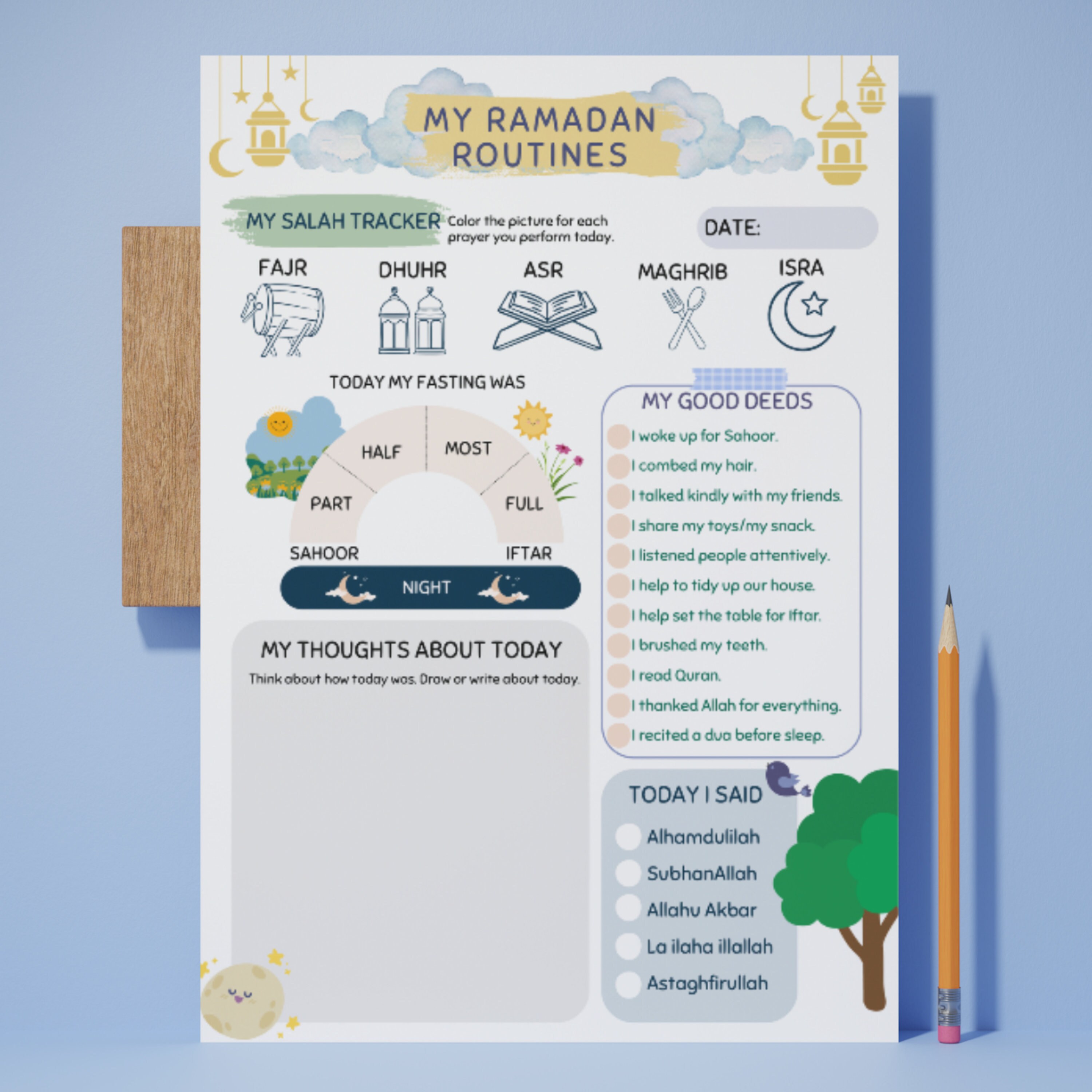 Ramadan Routines, Planner for Kids, PDF, Ramadan Journal, Salah Tracker ...