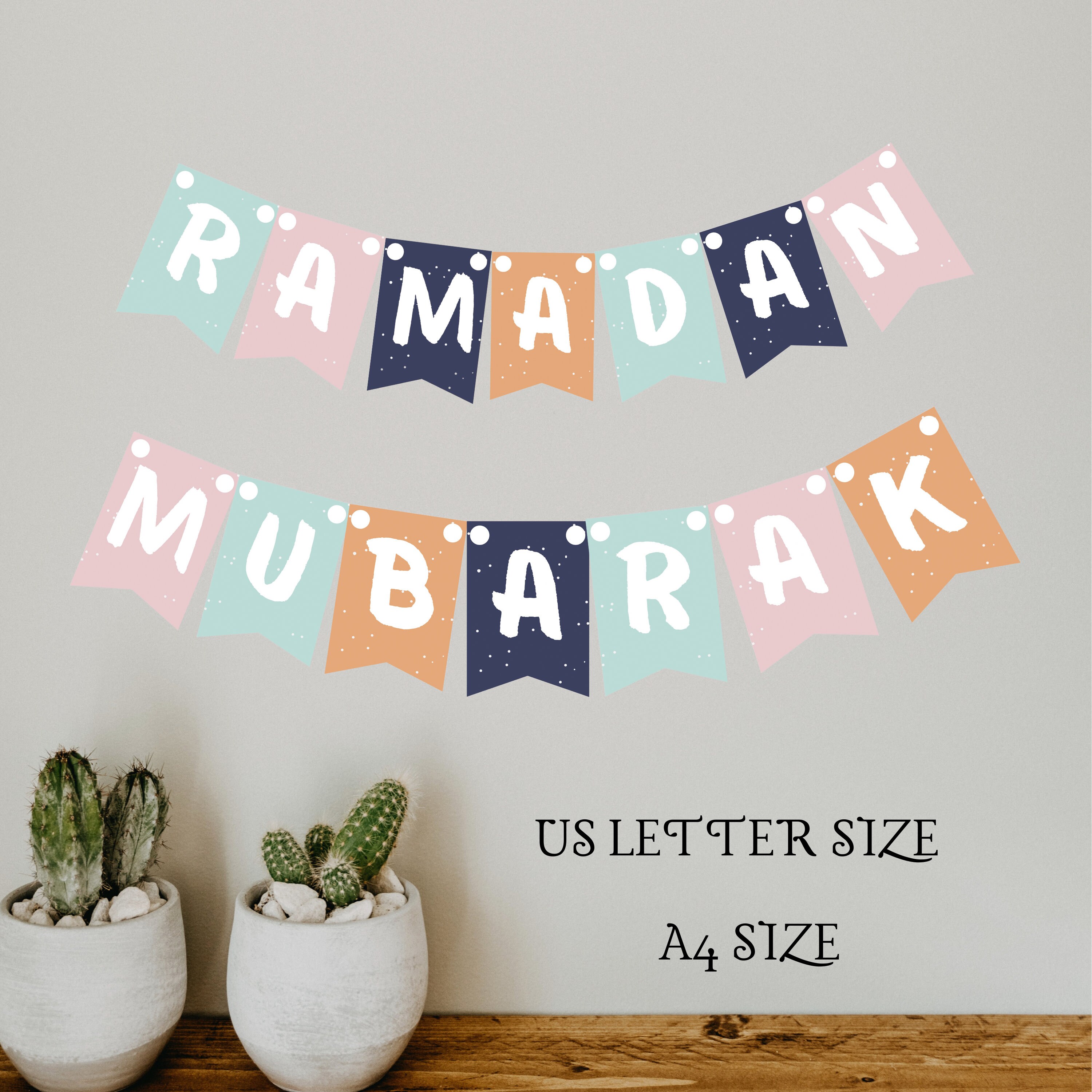 Ramadan Mubarak Banner, Printable Decor, Digital Download, DIY Project ...