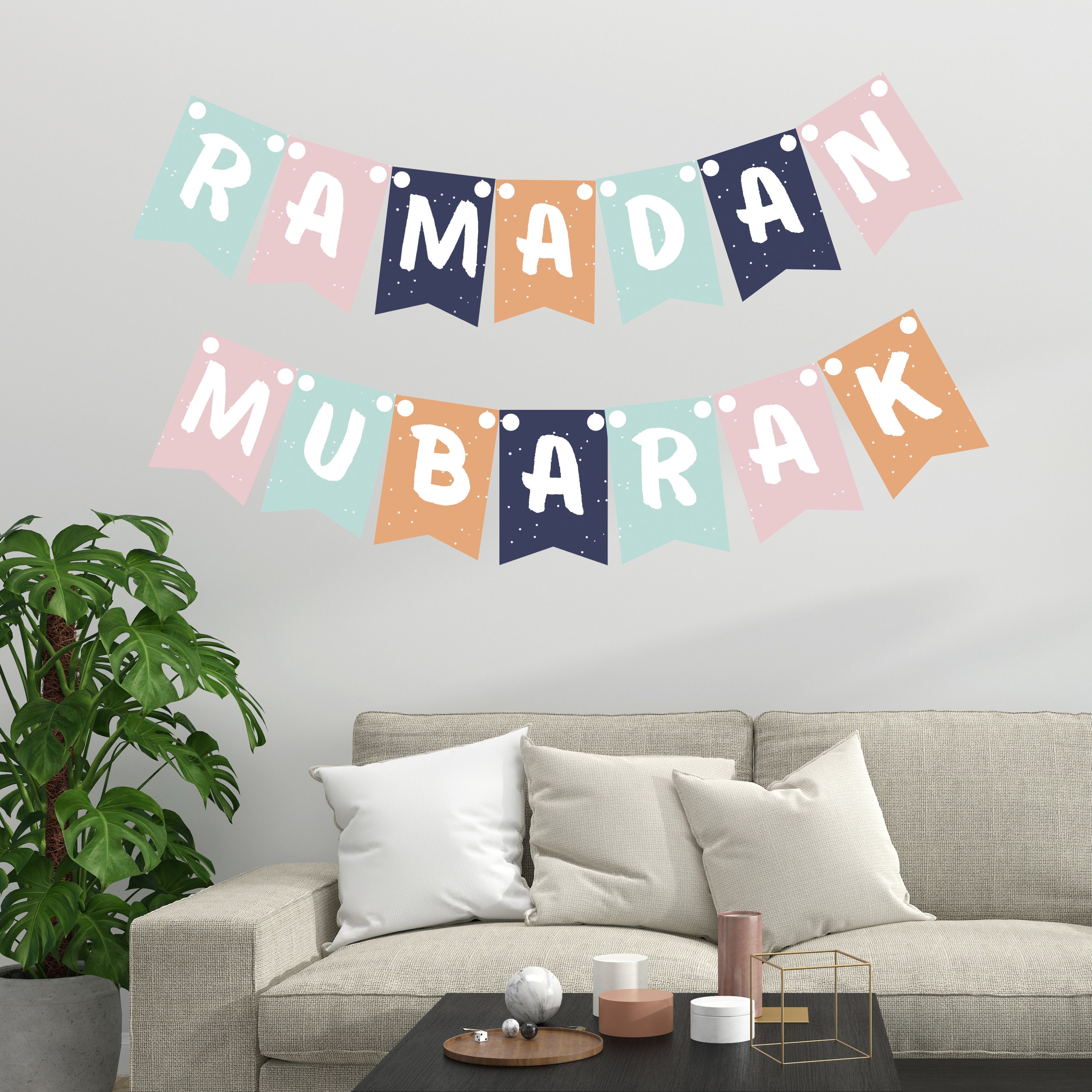 Ramadan Mubarak Banner, Printable Decor, Digital Download, DIY Project ...