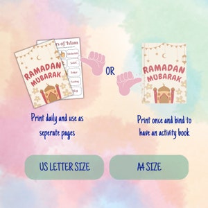 Ramadan Activity Sheets, Kids Islamic Learning, Eid Activity Book ...