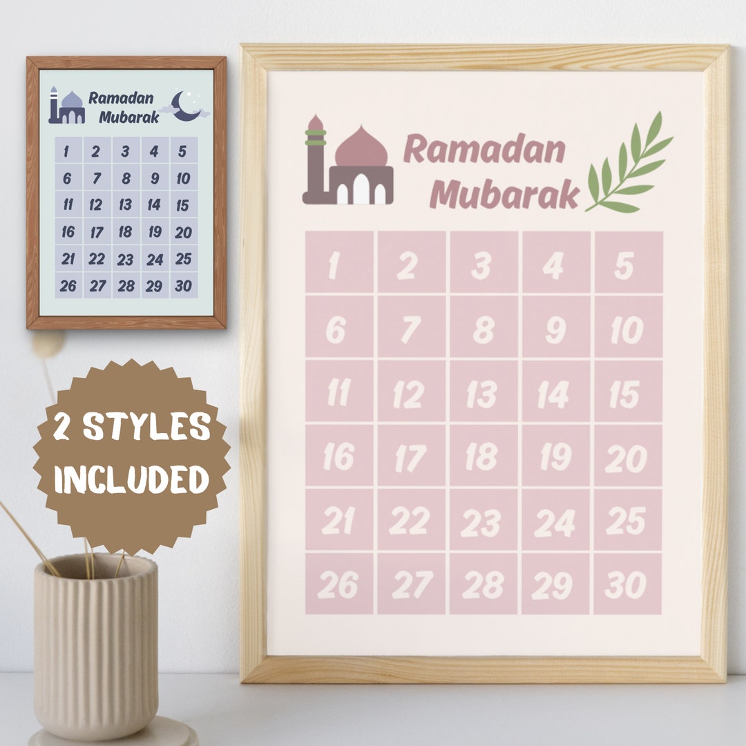 Ramadan Calendar Countdown, Ramadan Advent Printable, Digital Download ...