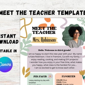 Meet the Teacher Classroom Printable Template, Back to School for ...