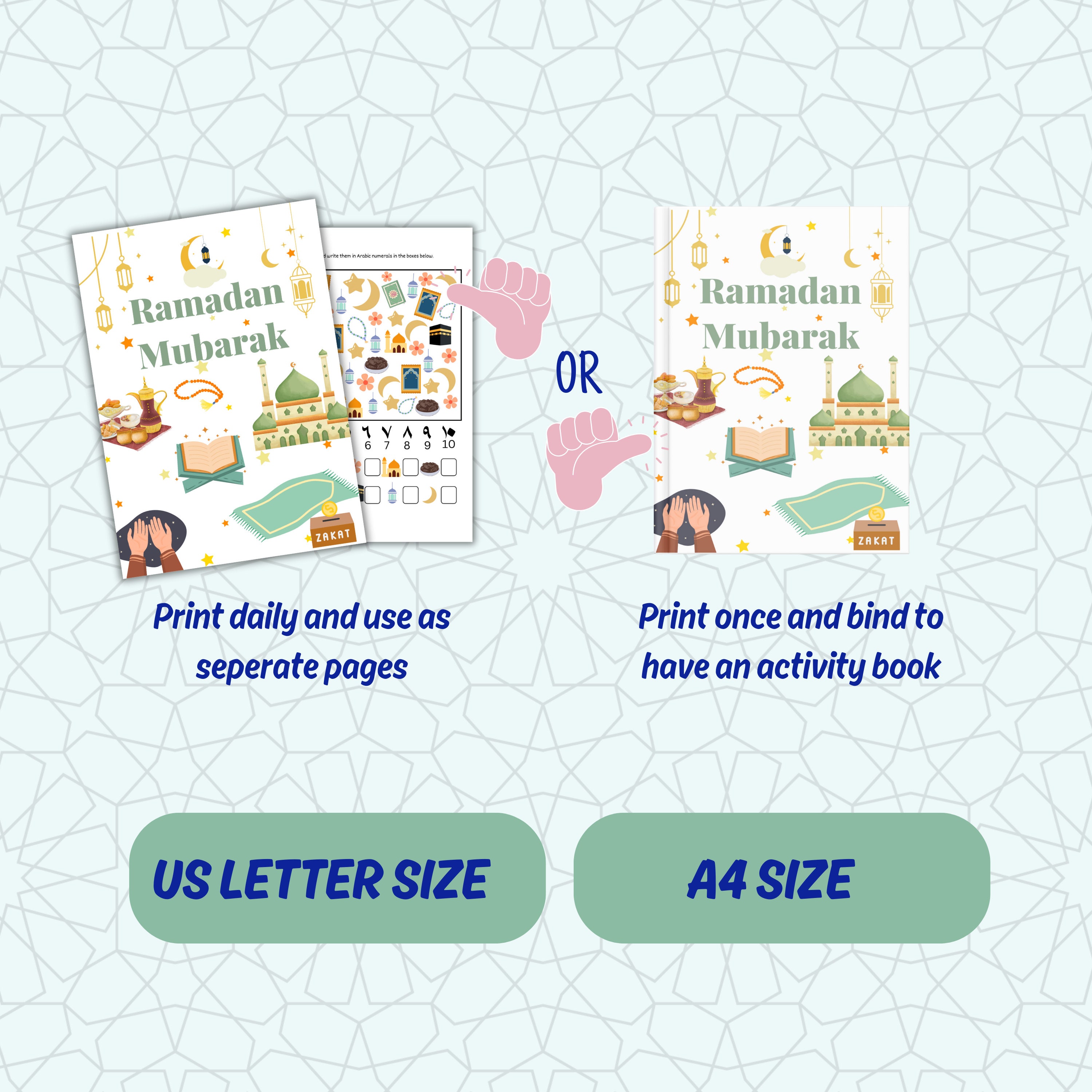 Ramadan Activity Book, Kids Islamic Learning, Eid Activity Sheets ...