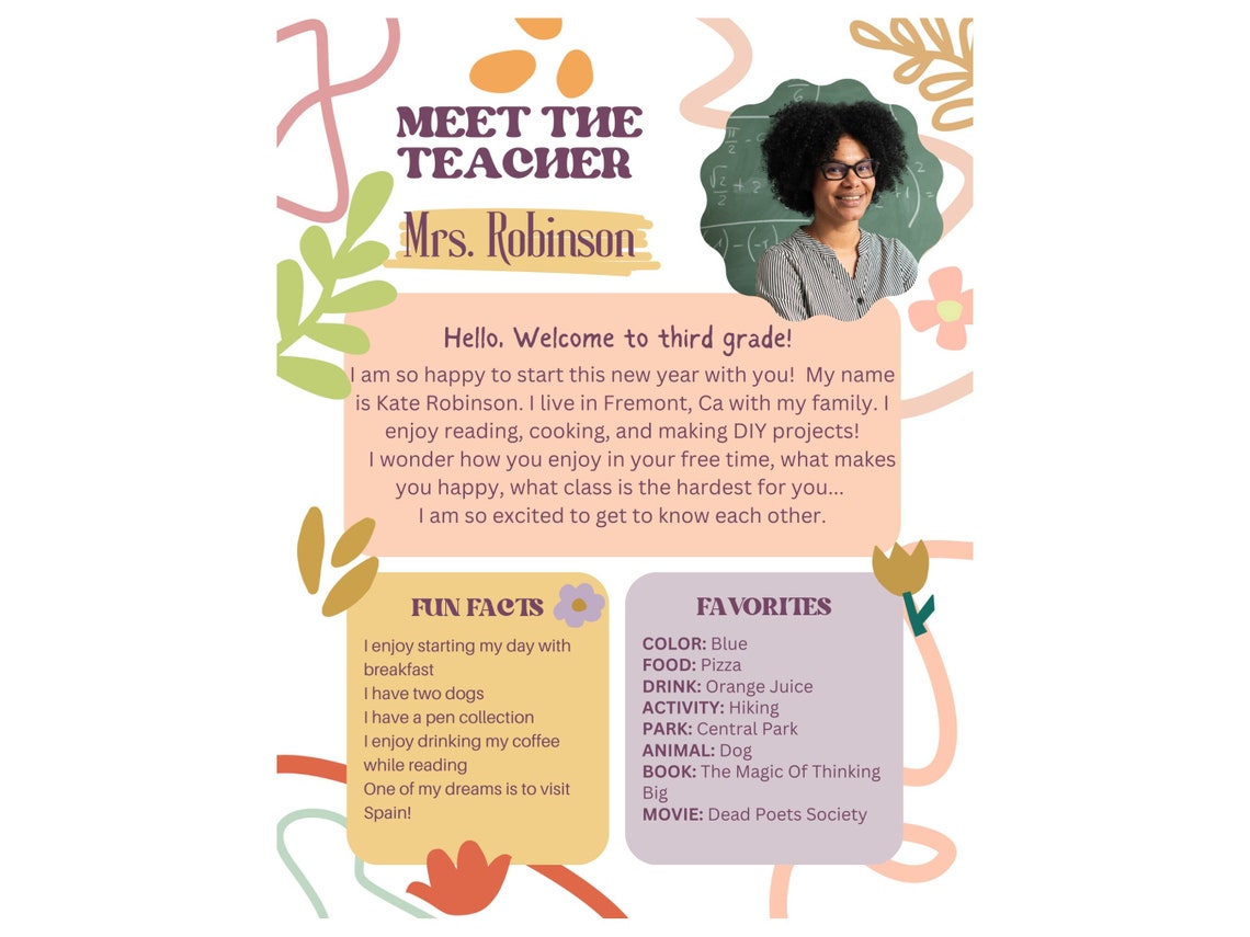 Back to School Meet the Teacher Classroom Printable Template - Canva ...