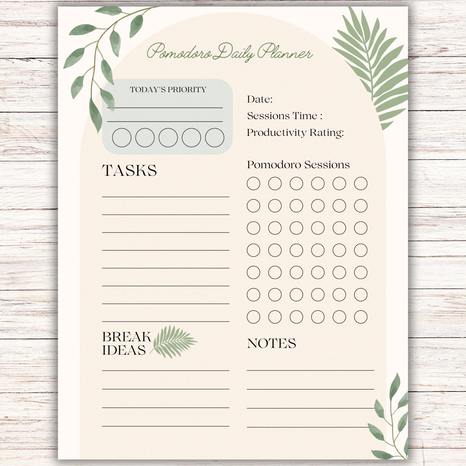 Pomodoro Printable Planner, Pomodoro Tracker, Student Planner 2024 ...