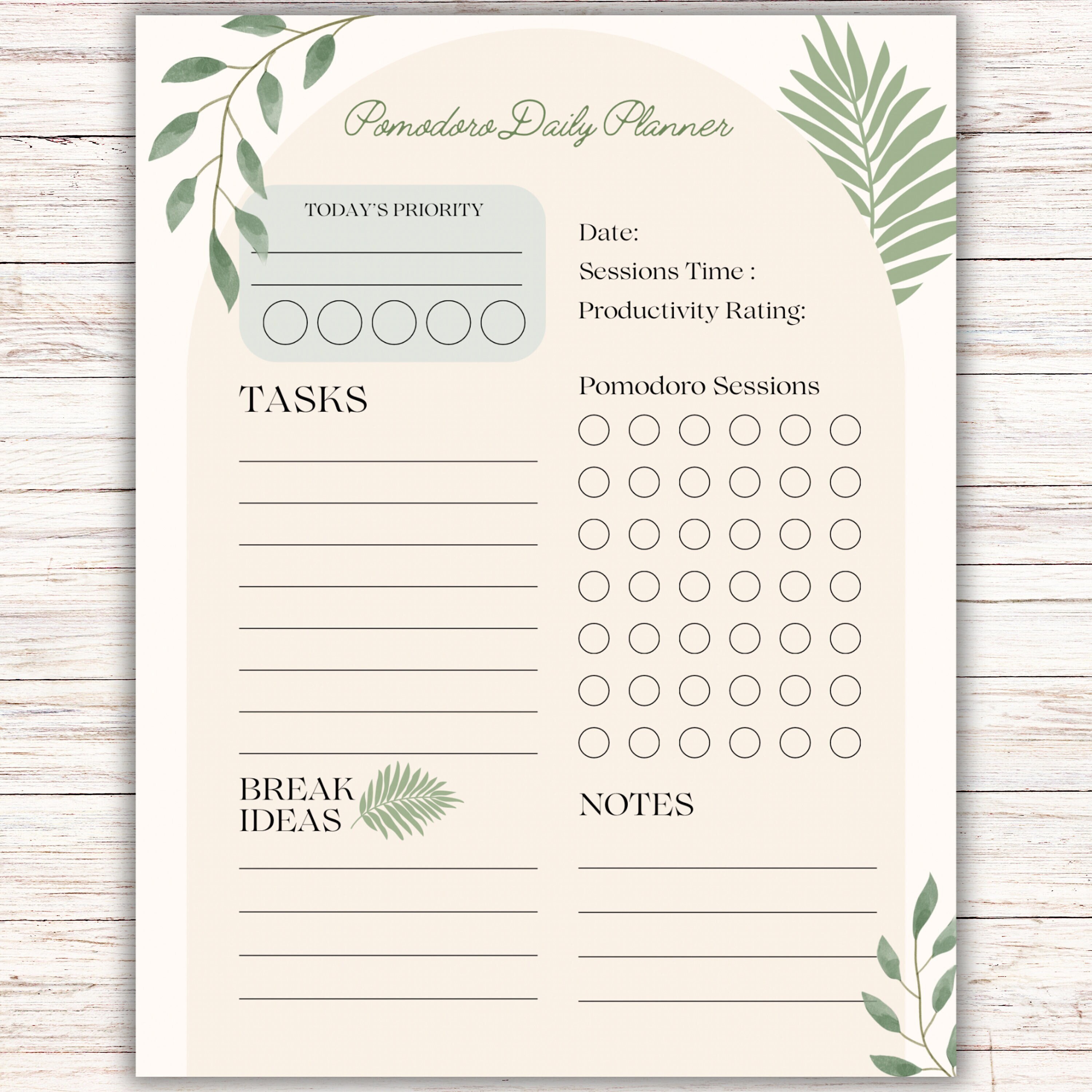 Pomodoro Printable Planner, Pomodoro Tracker, Student Planner 2024 ...