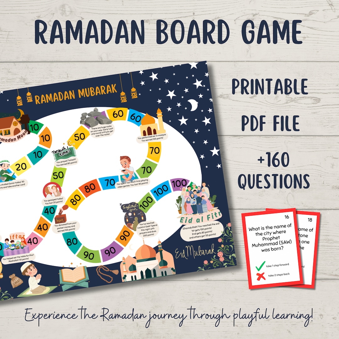 Ramadan Activities, Ramadan Board Game for Kids, Islamic Learning Game ...