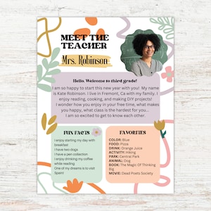 Meet the Teacher Classroom Printable Template, Back to School for ...