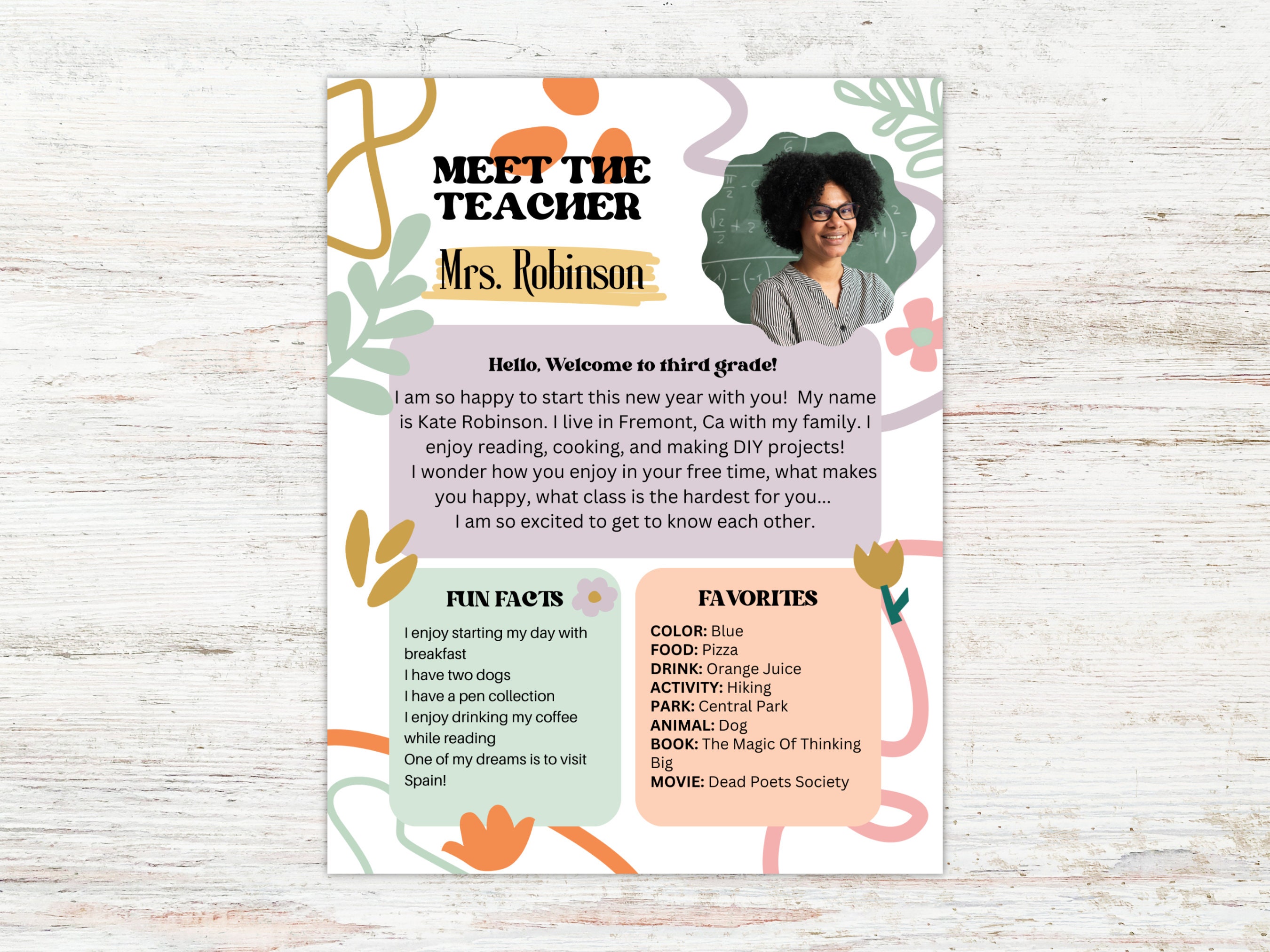 Meet the Teacher Classroom Printable Template, Back to School for ...