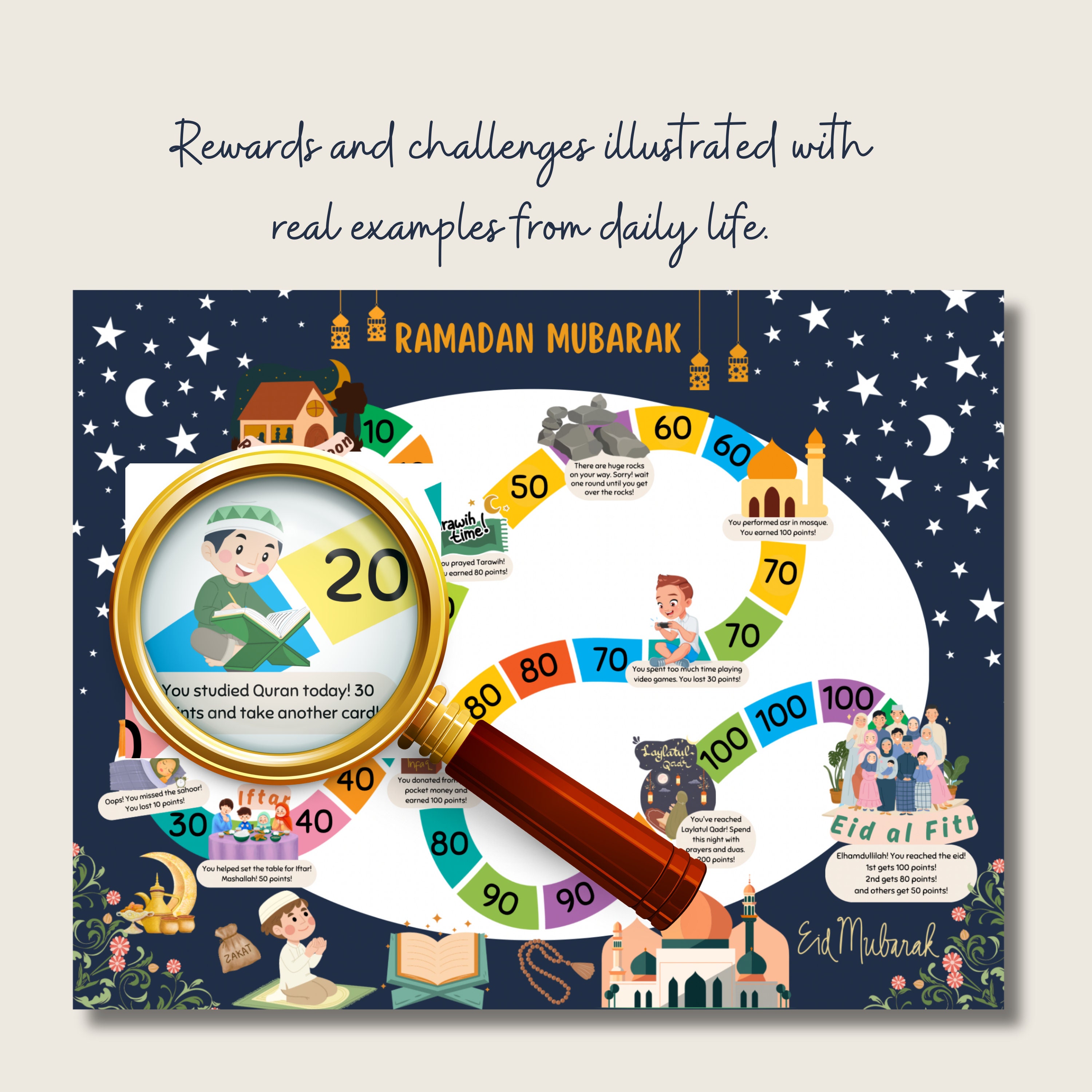 Ramadan Activities, Ramadan Board Game for Kids, Islamic Learning Game ...