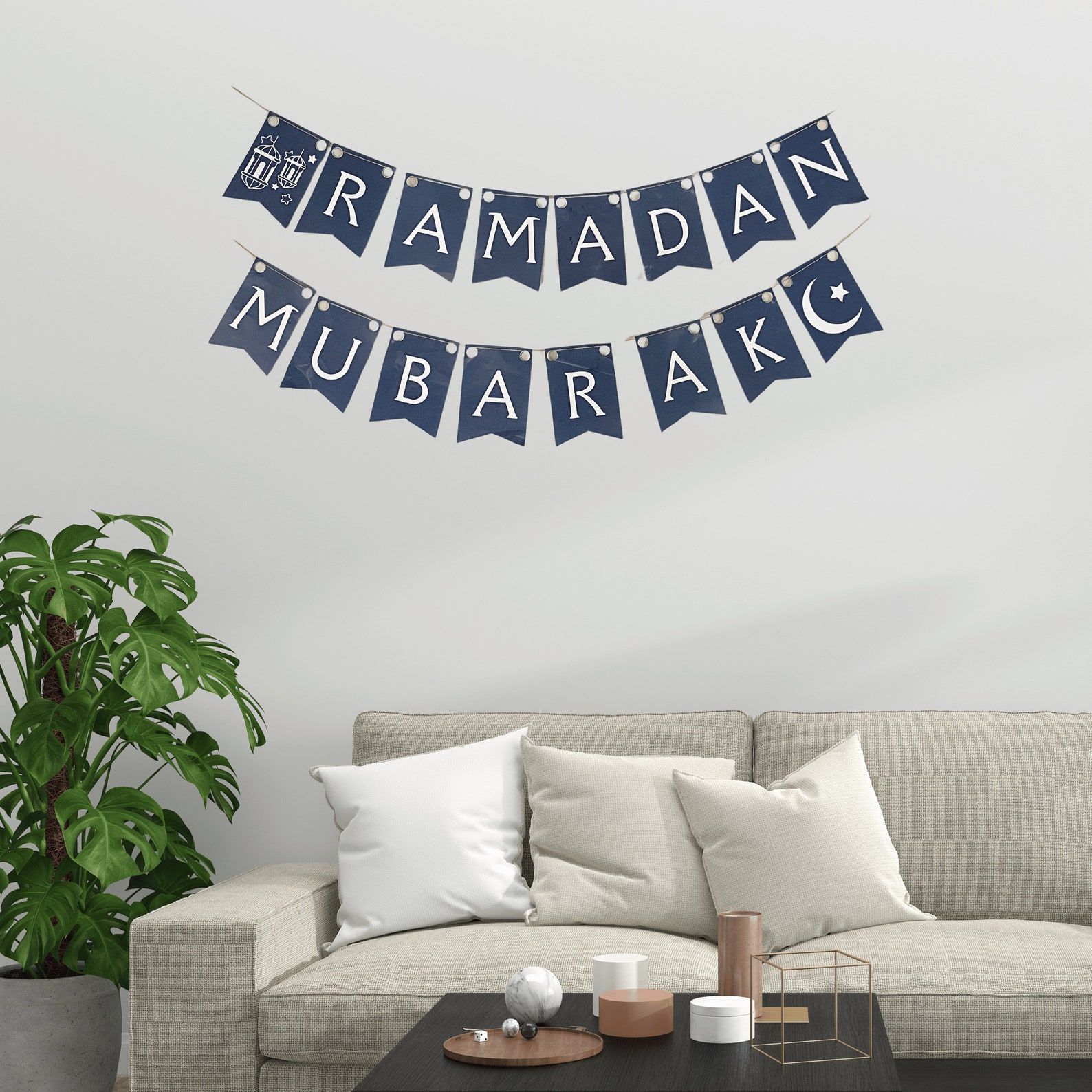 Ramadan Mubarak Banner, Printable Decor, Digital Download, DIY Project ...