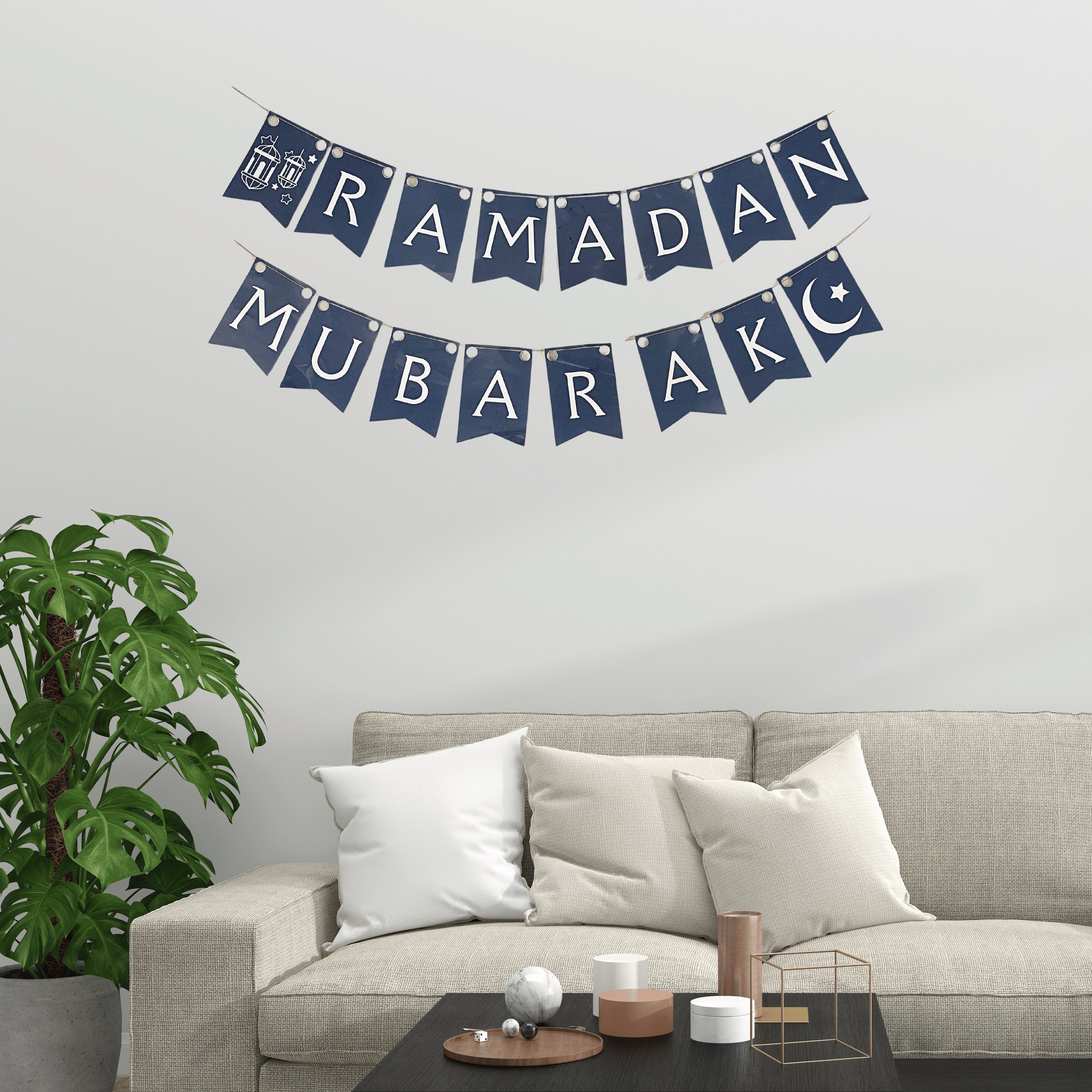 Ramadan Mubarak Banner, Printable Decor, Digital Download, DIY Project ...