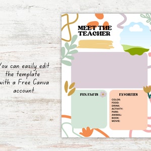 Meet the Teacher Classroom Printable Template, Back to School for ...