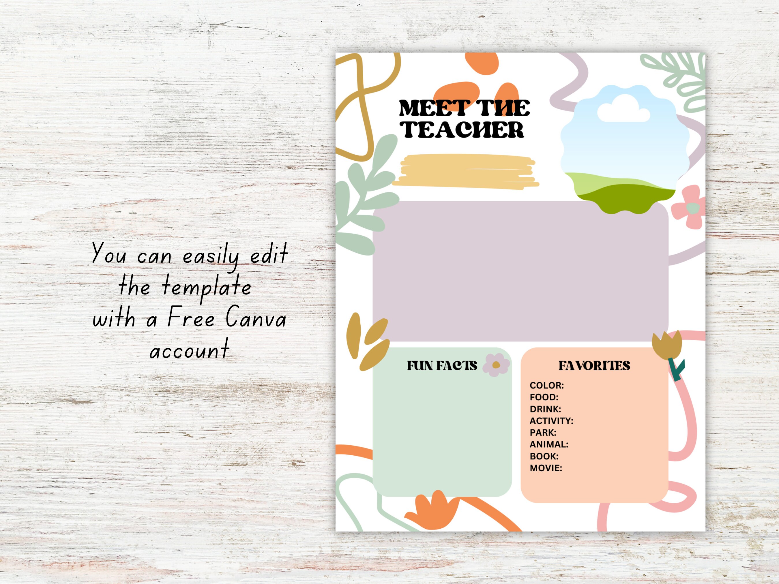 Meet the Teacher Classroom Printable Template, Back to School for ...