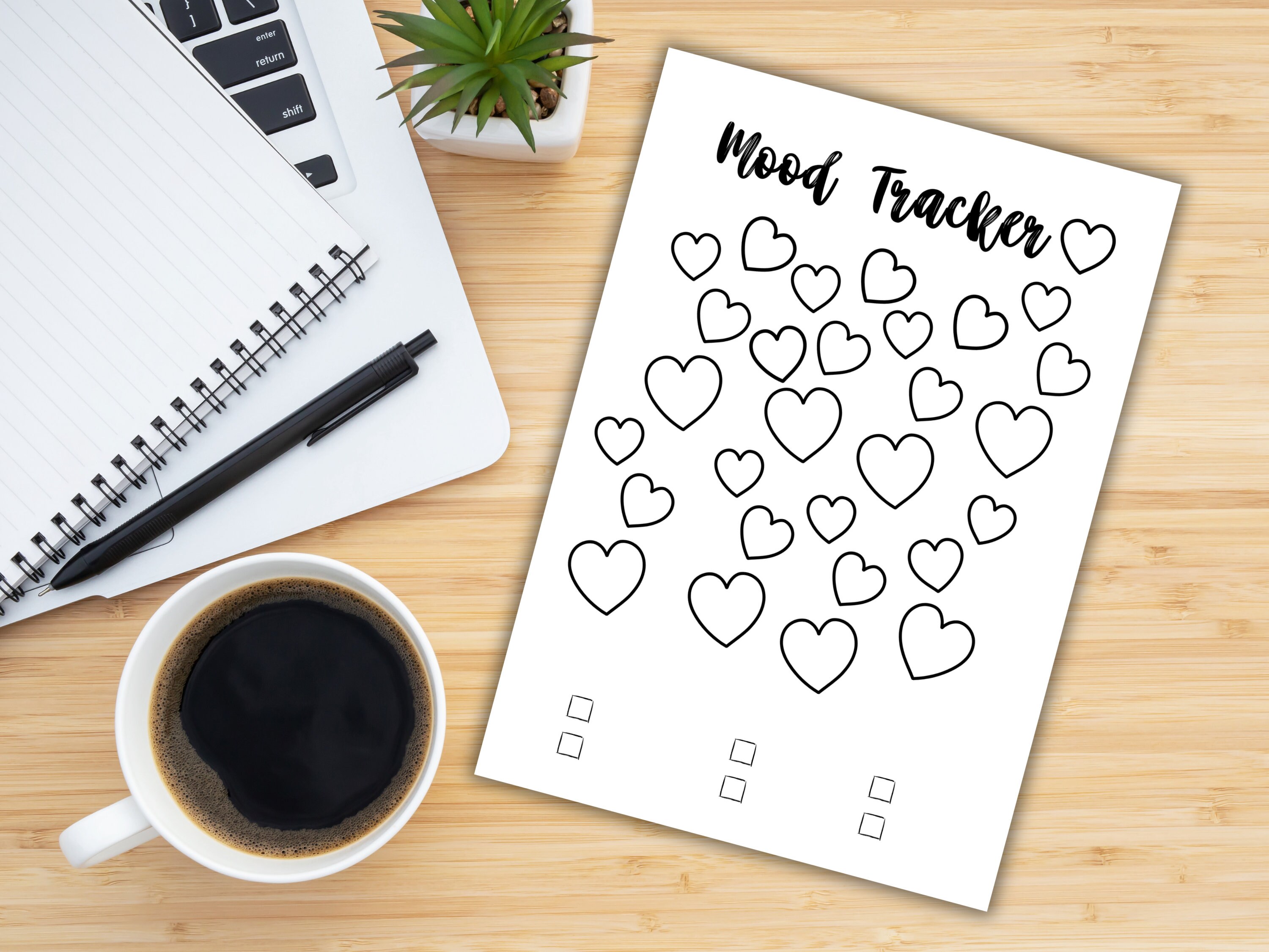 Monthly Mood Tracker, Printable Mental Health Wellness Journal, A5 ...