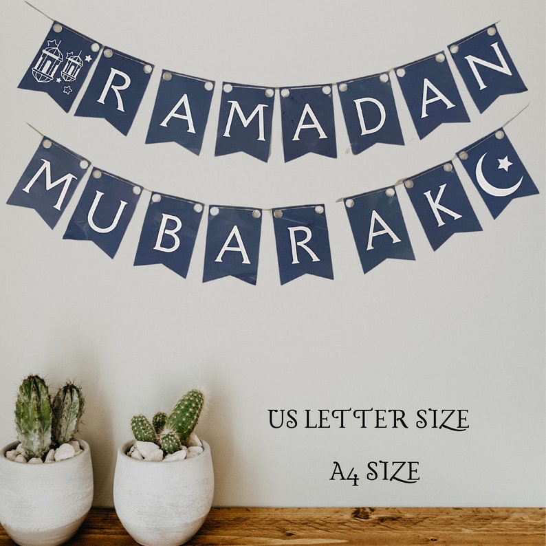 Ramadan Mubarak Banner, Printable Decor, Digital Download, DIY Project ...