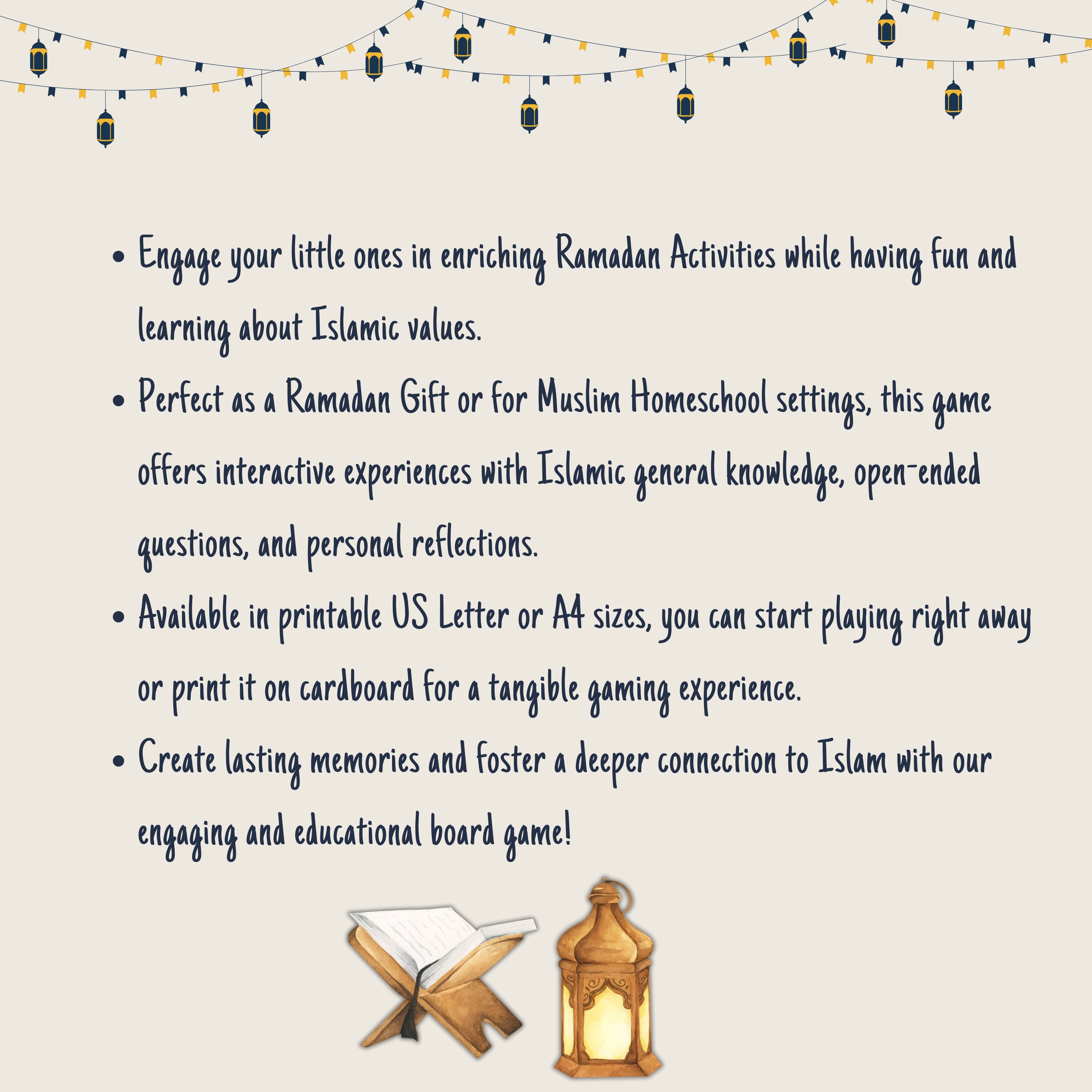 Ramadan Activities, Ramadan Board Game for Kids, Islamic Learning Game ...