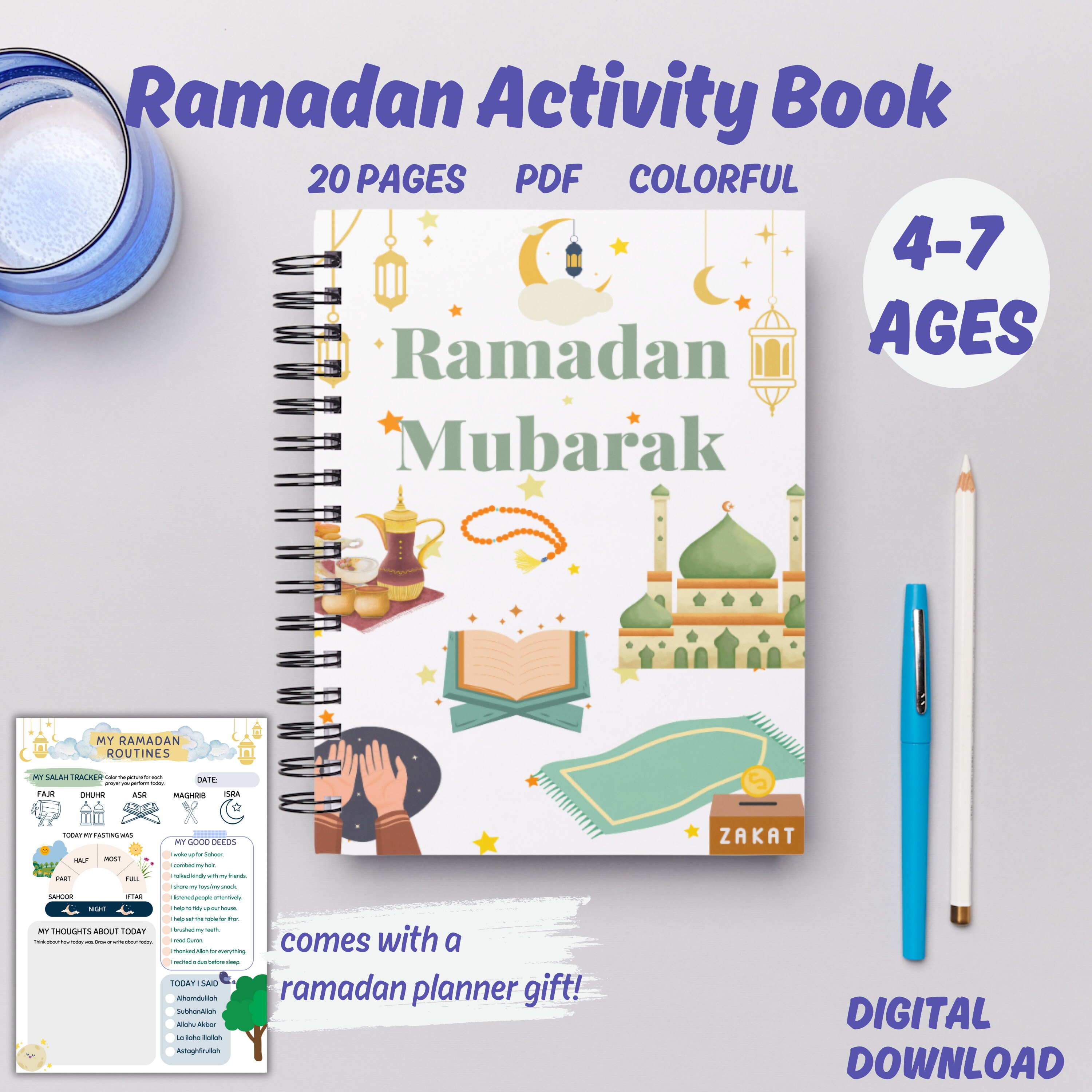 Ramadan Activity Book, Kids Islamic Learning, Eid Activity Sheets ...