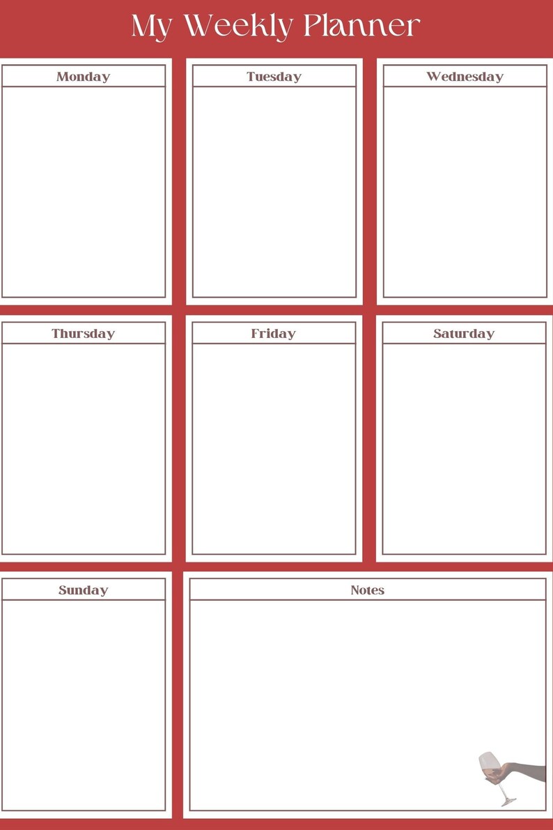 Weekly Planner Printable Aesthetic Schedule Organizer Landscape and ...