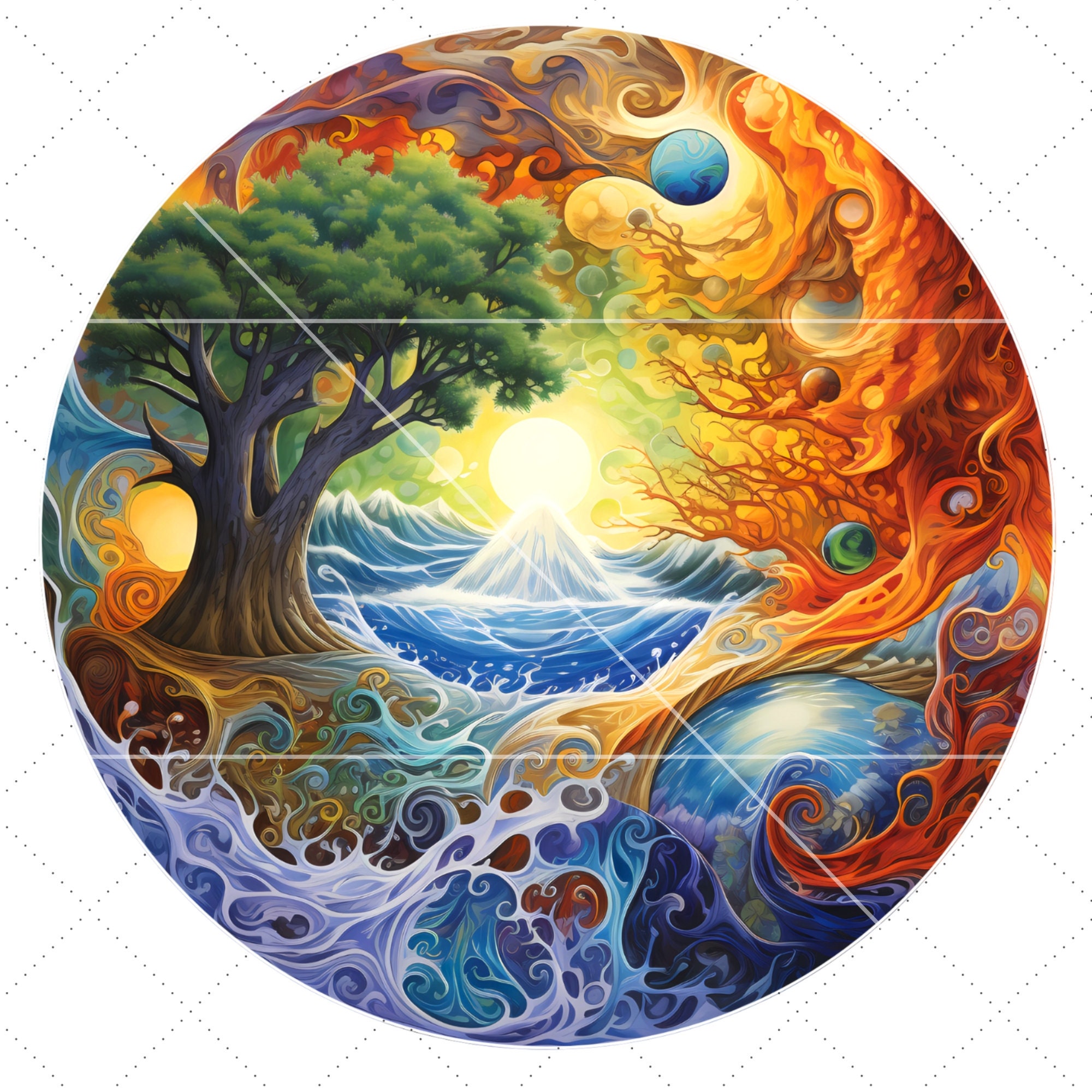 The Elements - Wind, Water, Fire, and Earth - Wind Spinner Design for ...