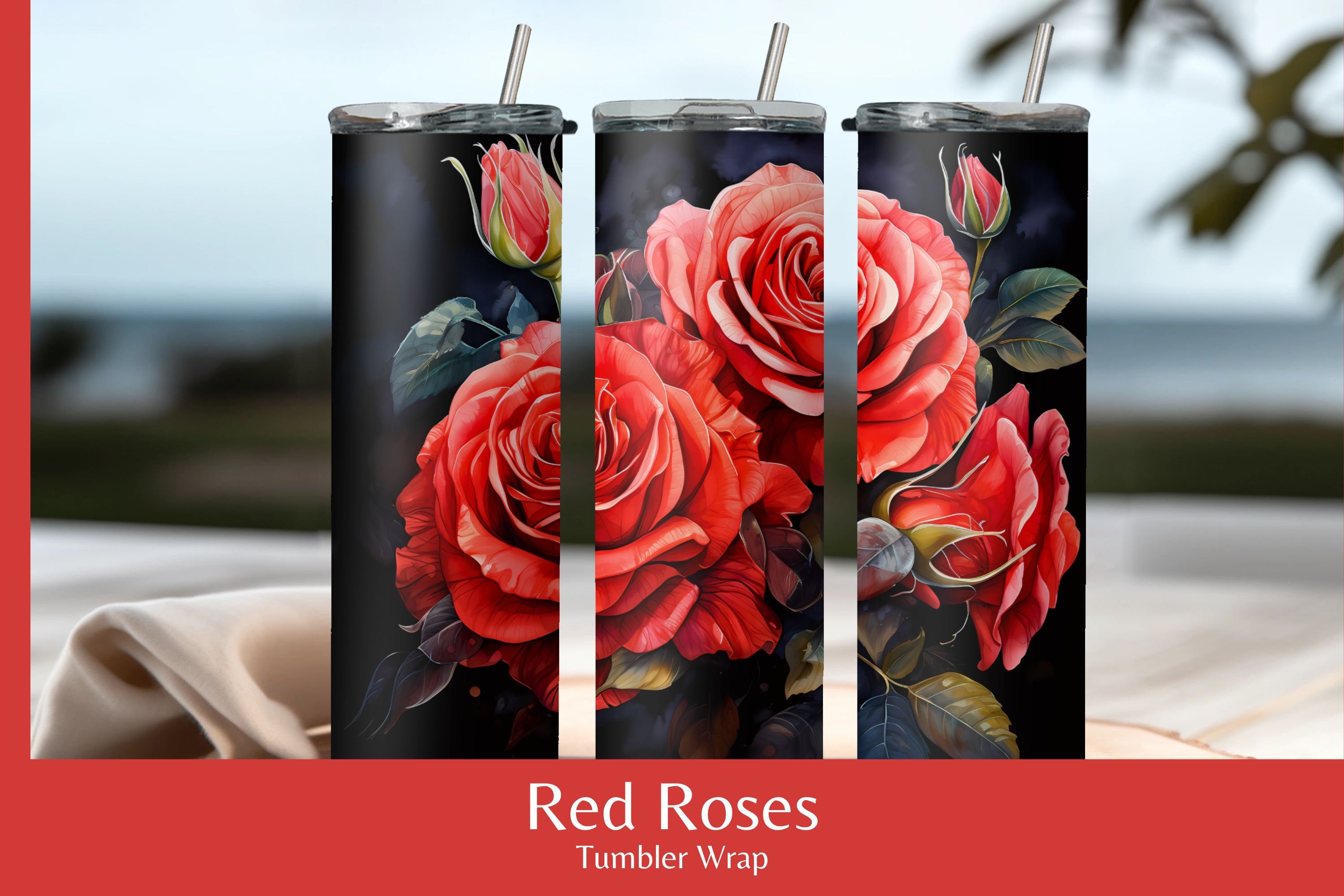 Red Roses Tumbler Wrap Rose Sublimation Rose PNG - Etsy