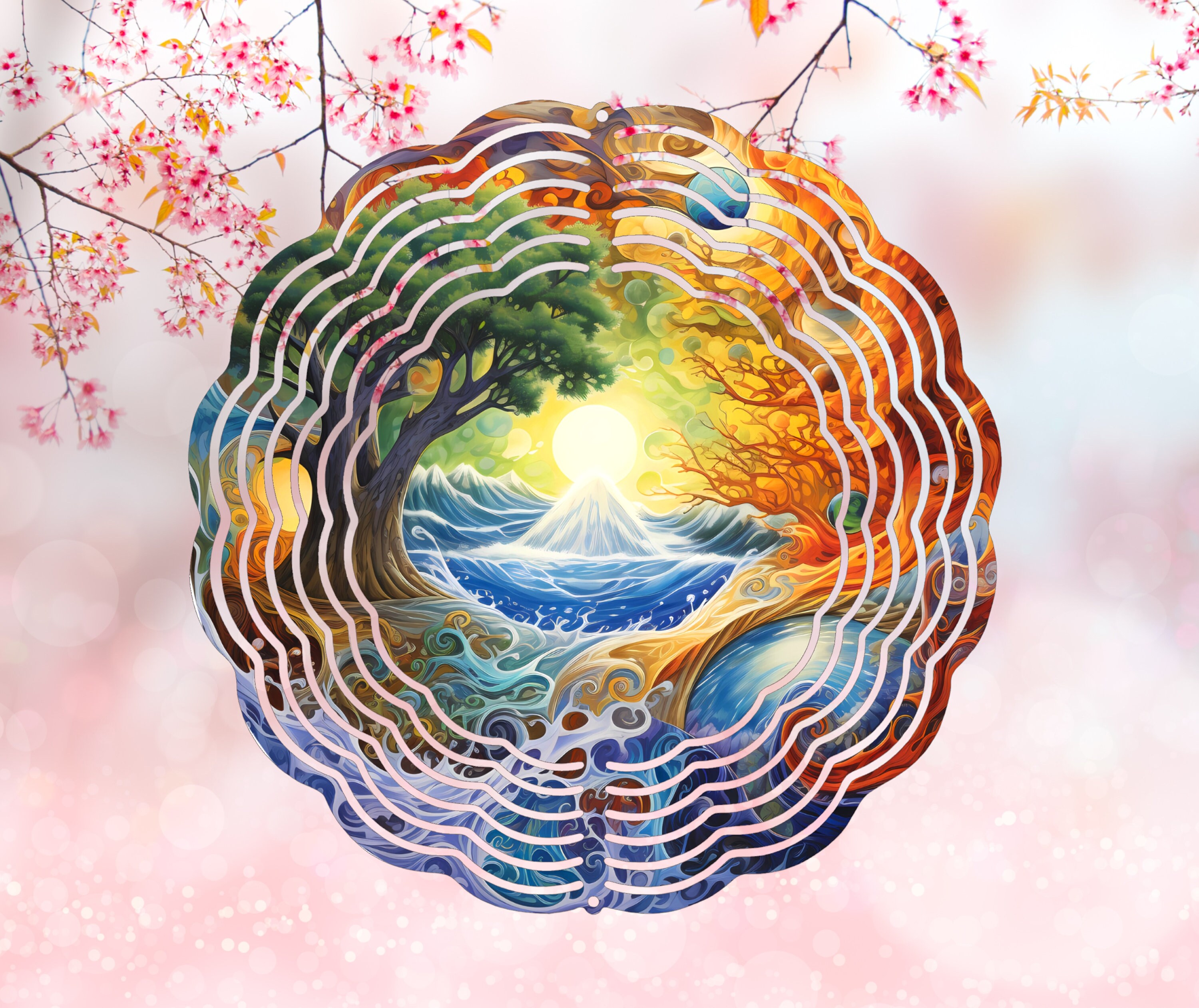 The Elements - Wind, Water, Fire, and Earth - Wind Spinner Design for ...