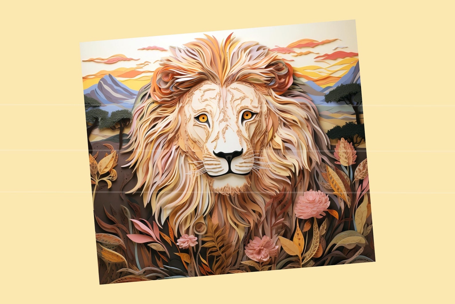 3D Lion Tumbler Wraps - PNG, Crafts, Scrapbook, Sublimation - Etsy