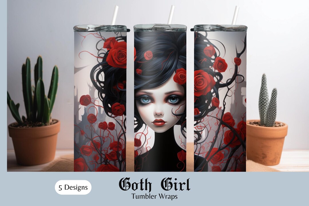 Goth Girl Tumbler Wraps - Sublimation, PNG - Etsy
